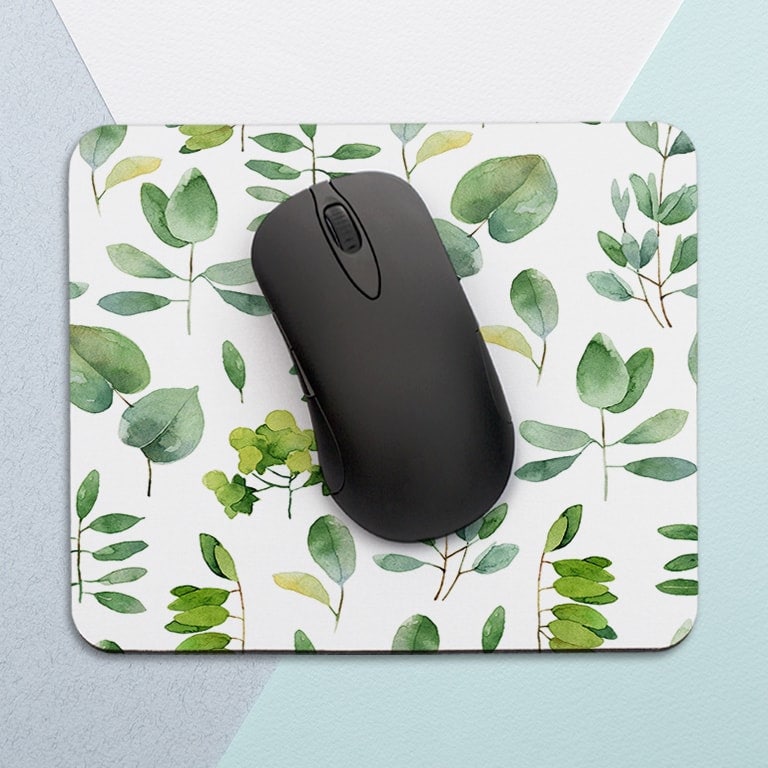 Green Leaf Mouse Pad Leaves Mouse Pad Round Mousepad Office - Etsy