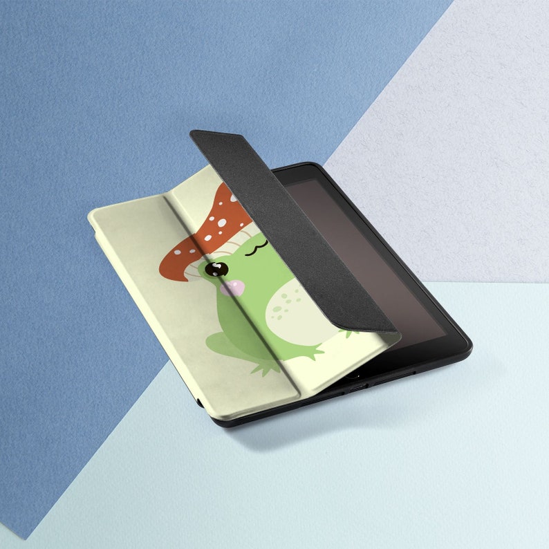 Funny Green Frog Red Mushroom iPad Case Pencil With Pencil Holder Light ...