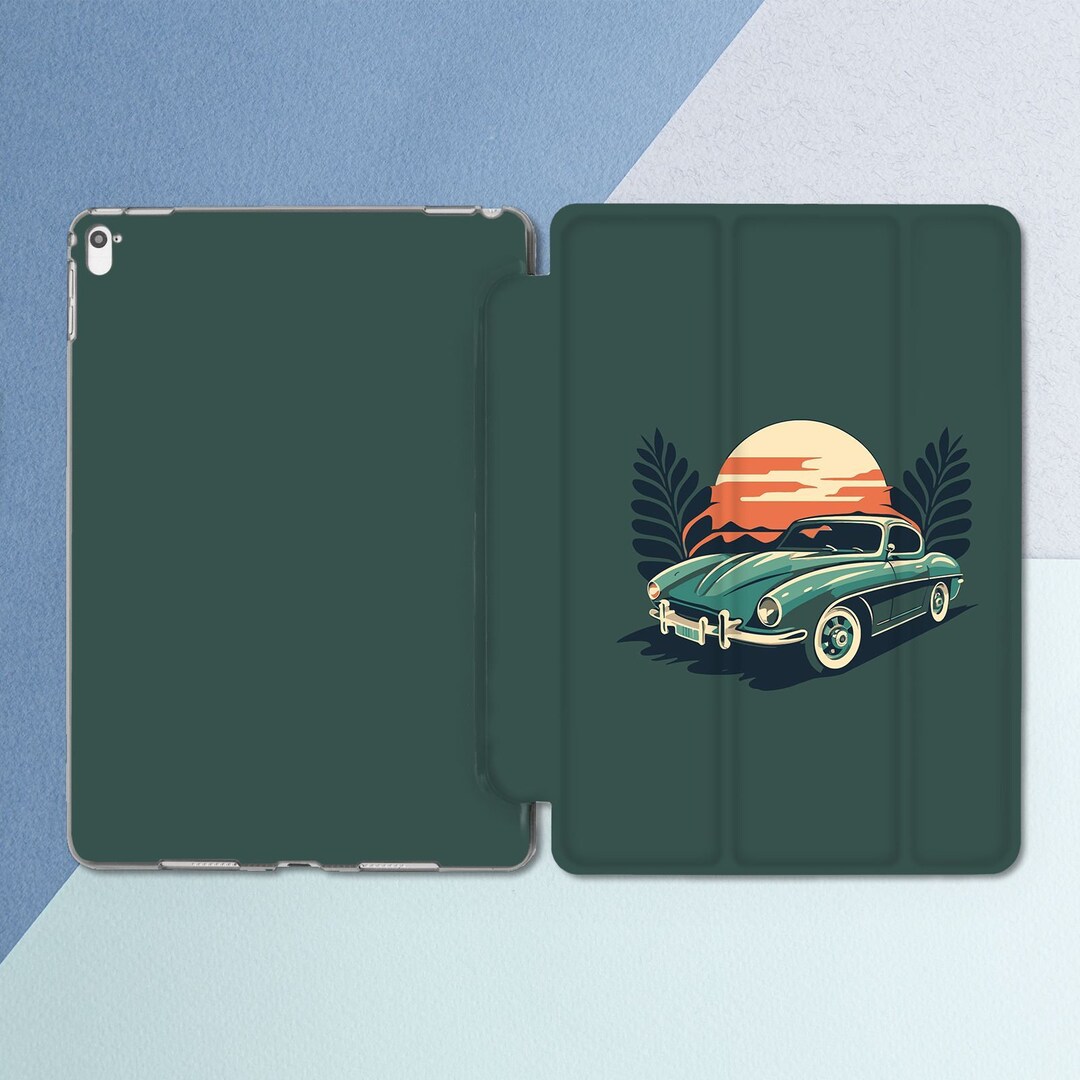 IPad Case Car Retro Print Case Gift for Him Boys Man Sunset Forest Dark ...