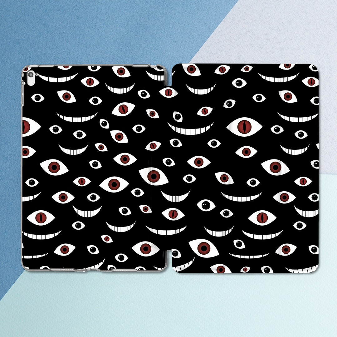 Creepy Smile Print iPad Case Eyes iPad Black Case iPad Case Scary iPad ...