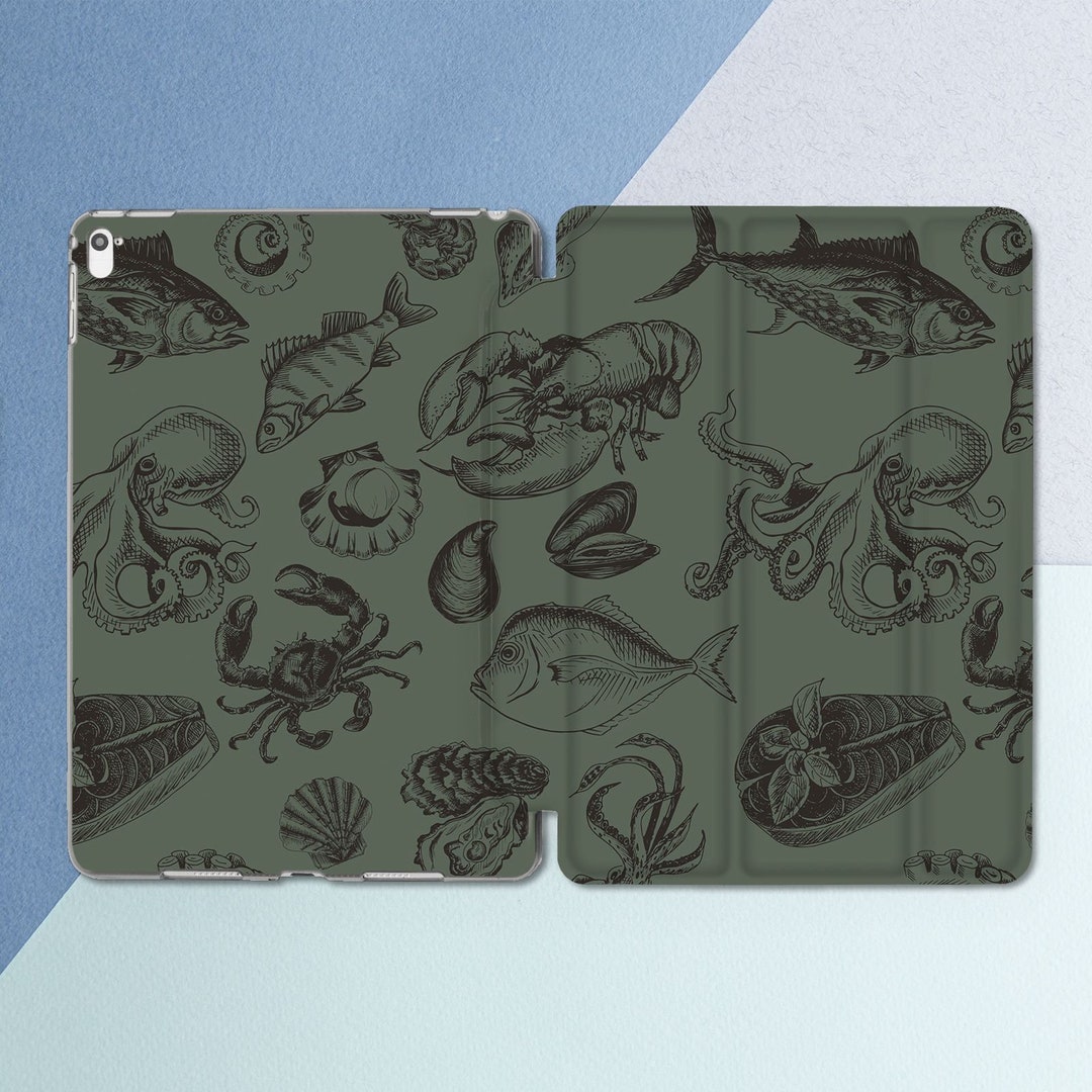Marine Animals Art Deep Green Case iPad Smart Case iPad 10 2 Case iPad ...