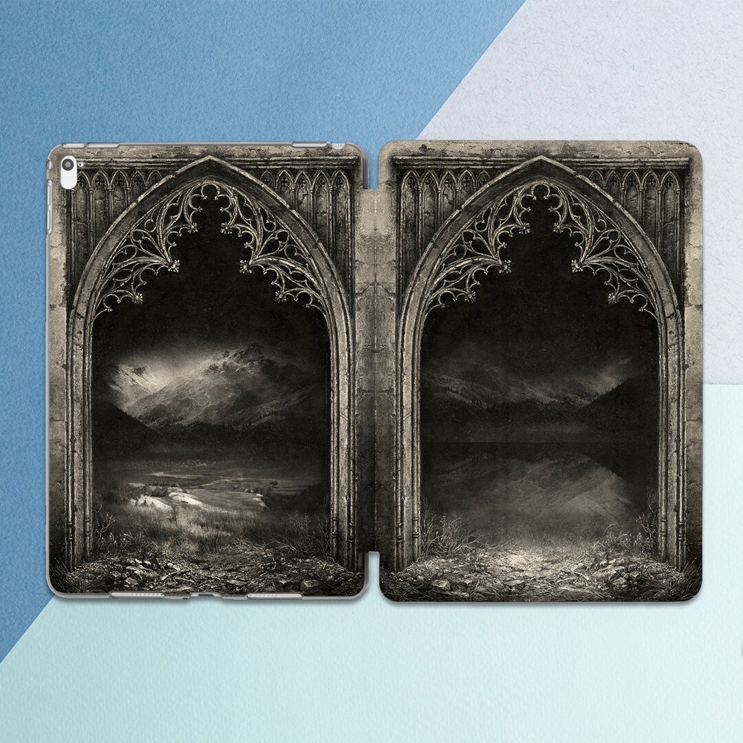 Dark Mountains Print Gothic Window Art iPad Smart Case Aesthetic ...