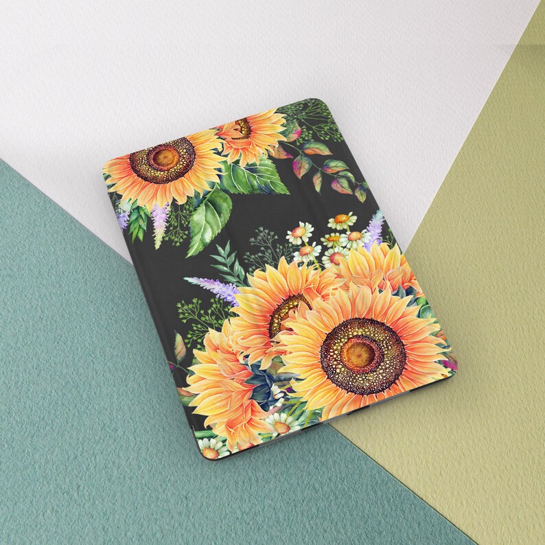 Sunflower iPad Case Flowers Cute Floral Leaf Yellow Flowers Summer ...