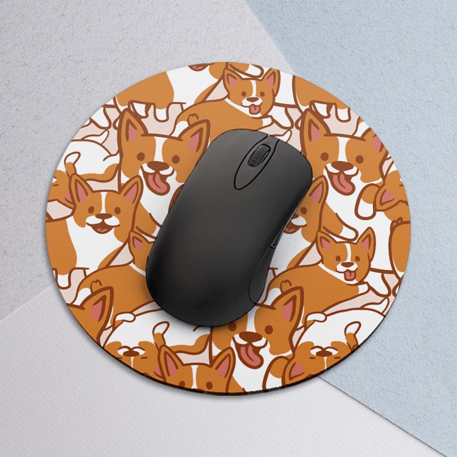Cute Corgi Mouse Pad Dog Mouse Pad Cute Mouse Pad Round - Etsy