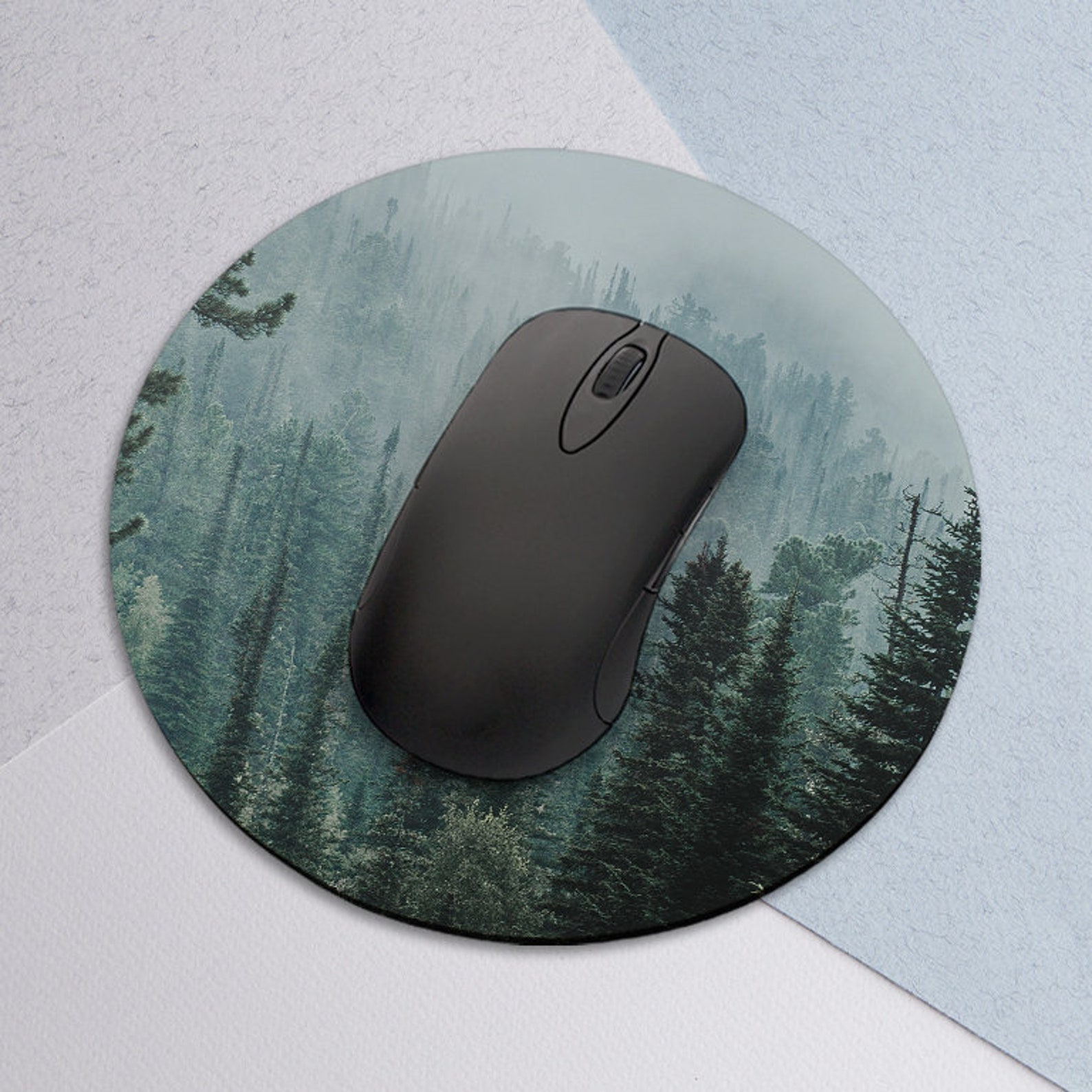 Mousepad Forest Deep Green Square Mouse Pad Mousepad Fog Mouse - Etsy