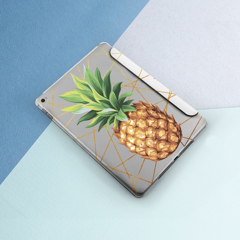 Pineapple iPad Case Tropical Gold Stripes Summer Fruit Geometric Art ...