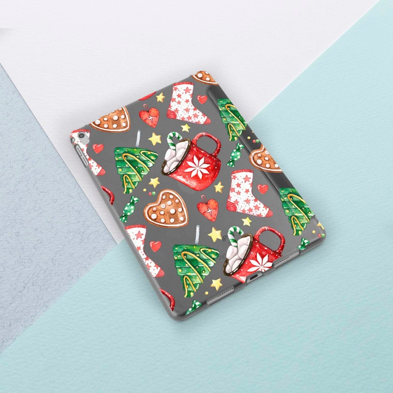Ipad Case Winter Ginger Bread Black Cover White Case Ipad 6 - Etsy