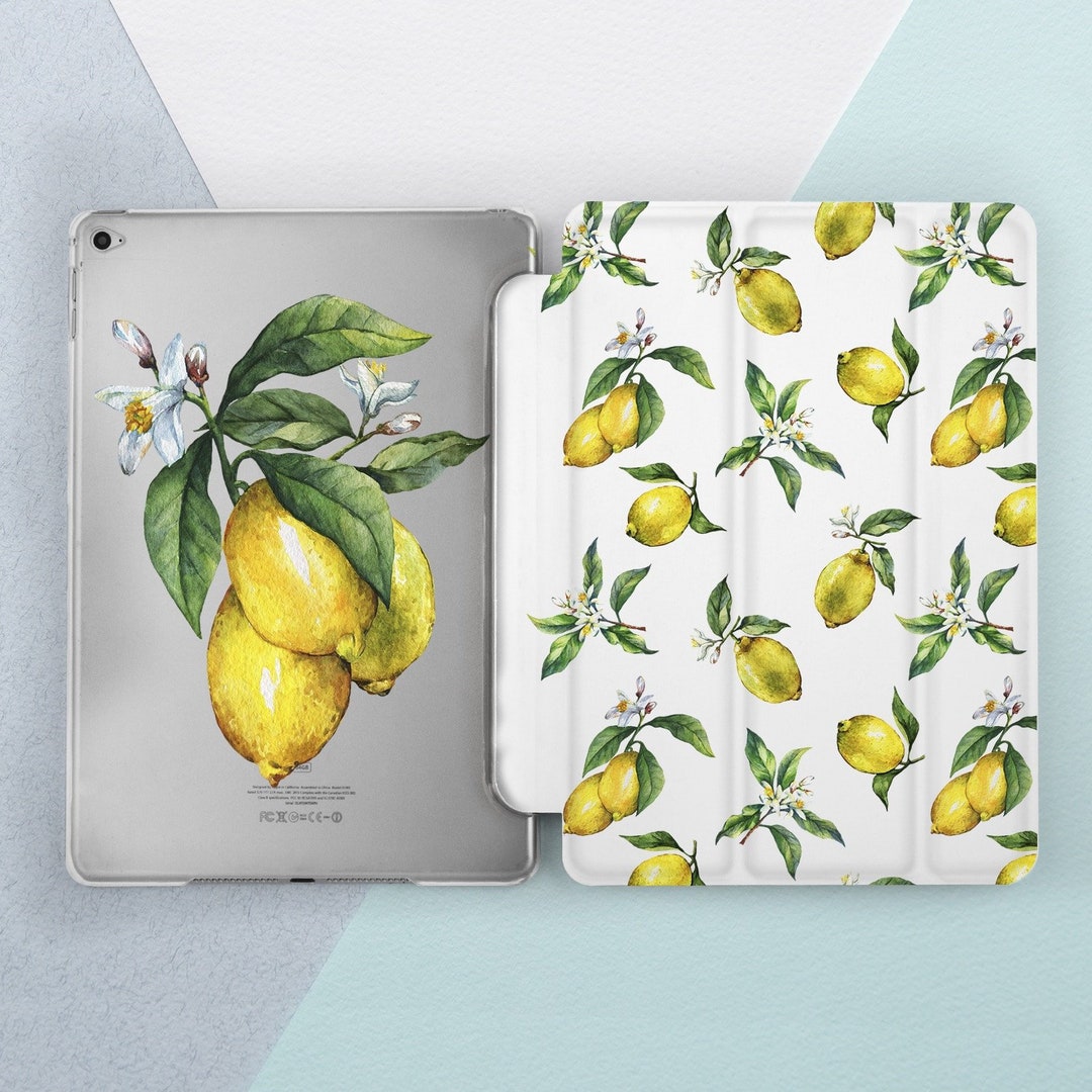 Lemon iPad Case Floral Vegan Fruits Summer Citrus Leaf Food iPad Case ...
