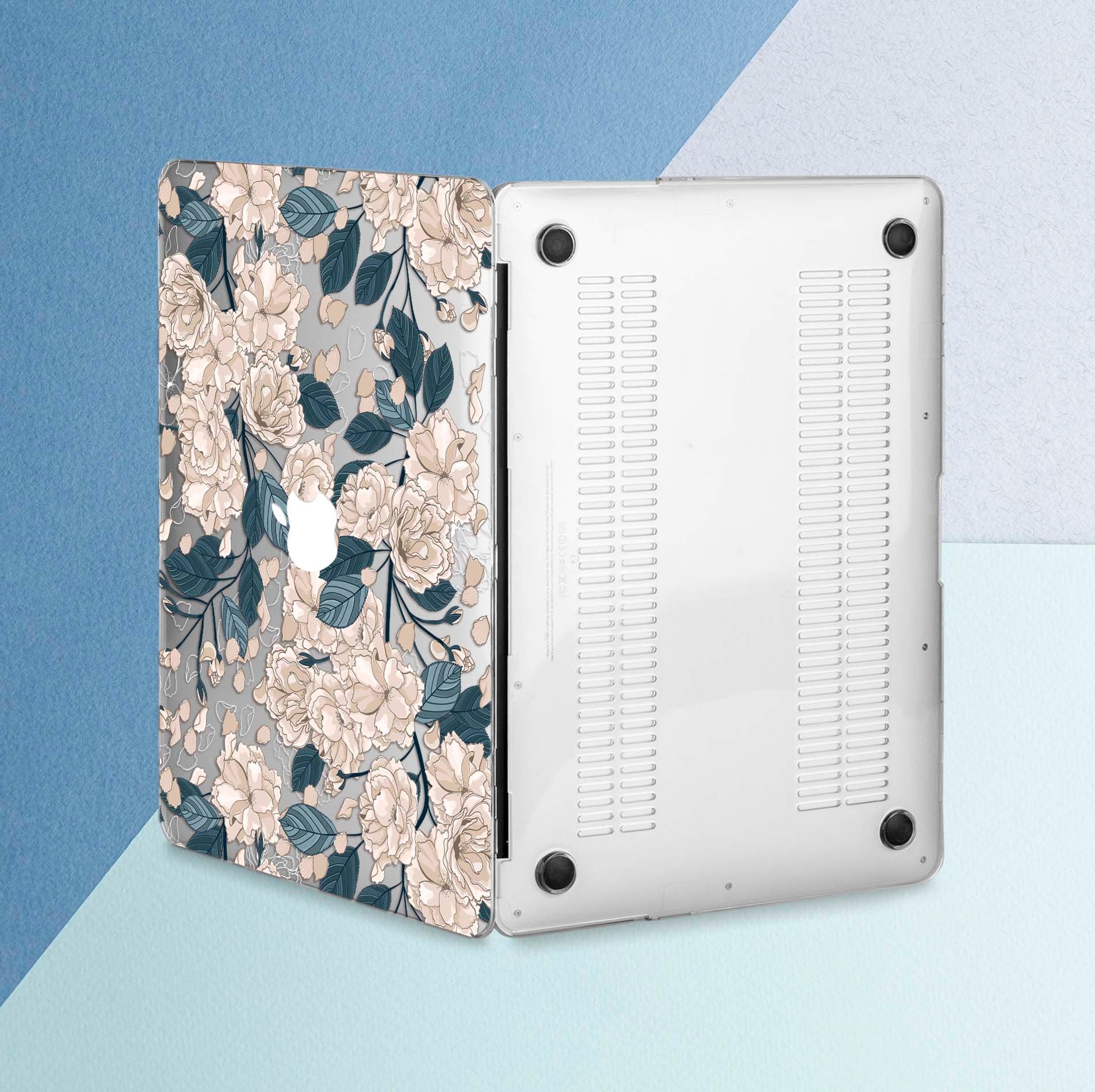 MacBook Vintage Floral Decor MacBook Case Clear Air 13 2019 Case ...