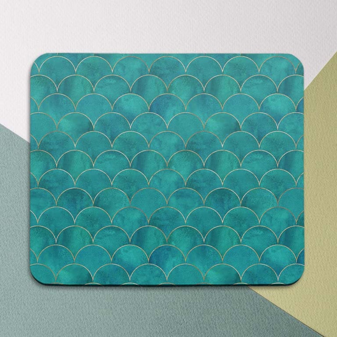 Teal Mouse Pad Mermaid Mouse Pad Ocean Cute Watercolor Blue Mouse Pad ...
