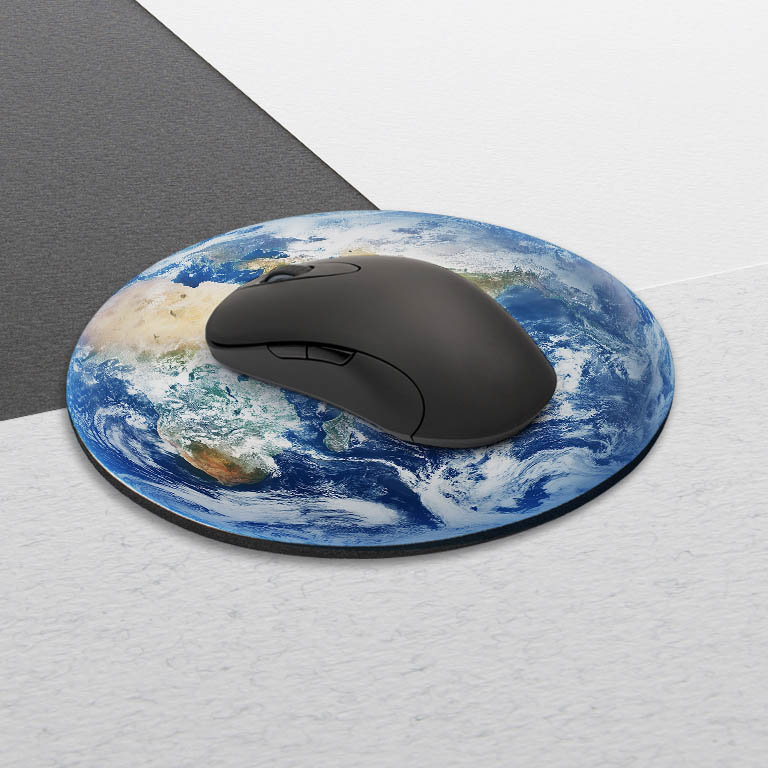 Mousepad Earth Blue planet Mouse mat Teachers gift Round mouse | Etsy