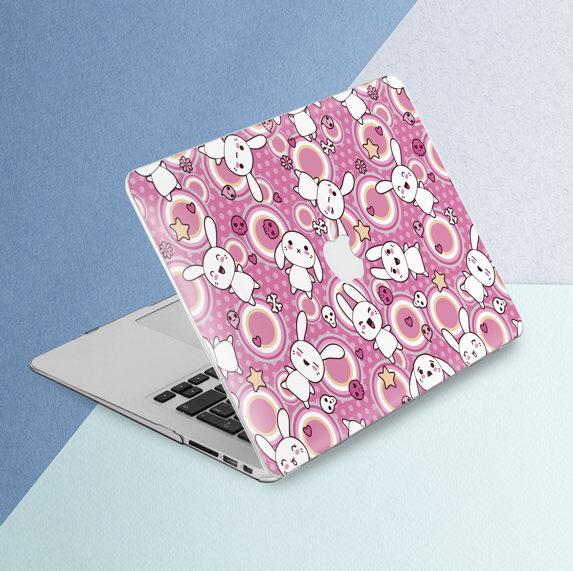 Anime MacBook Case Cute Bunnies Kawaii Pink MacBook Pro 13 Inch Pro 15 ...