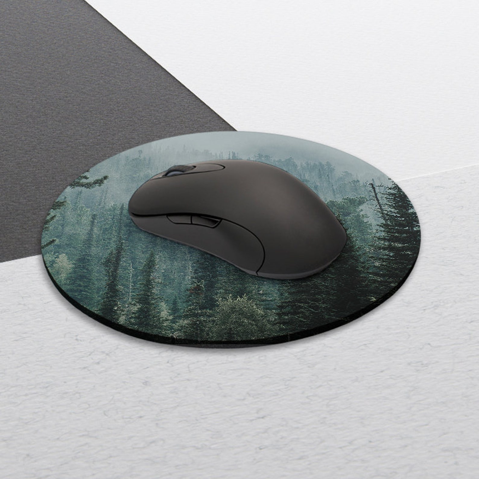 Mousepad Forest Deep Green Square Mouse Pad Mousepad Fog Mouse - Etsy