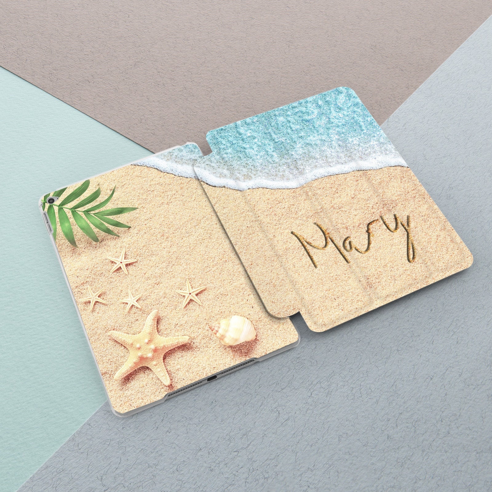 Beach iPad Case Ocean Personalized Custom Name Nature Palm Tree ...