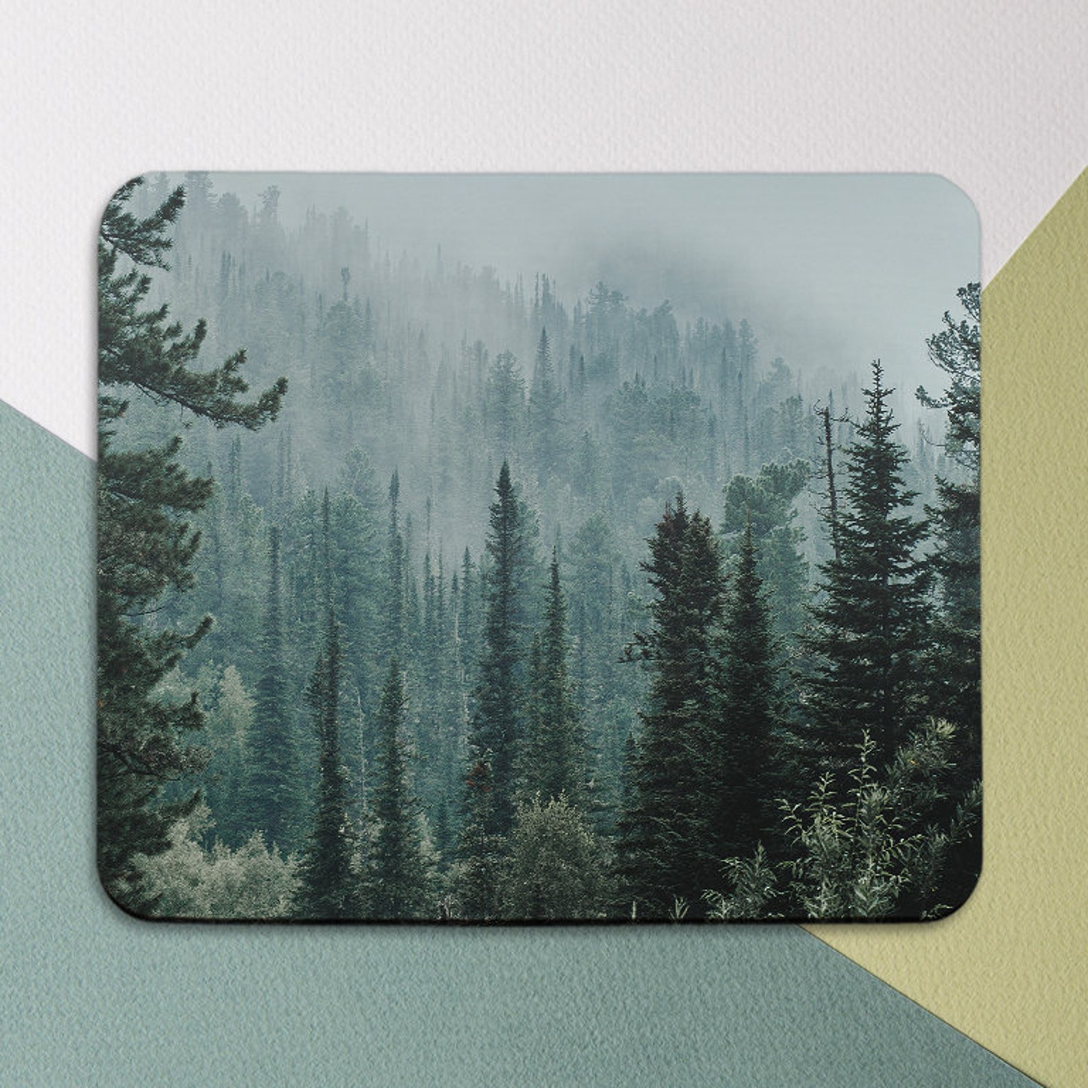 Mousepad Forest Deep Green Square Mouse Pad Mousepad Fog Mouse Pad ...