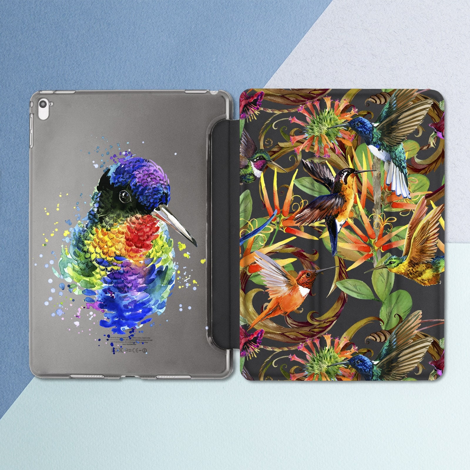 Tropical iPad Case Hummingbird Watercolor Cute Floral Bird Leaves ...