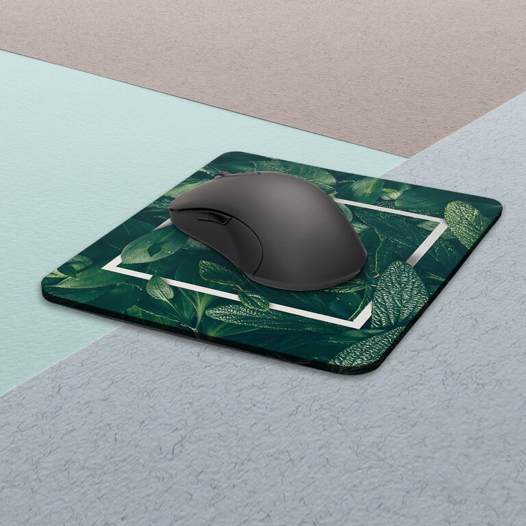 Mousepad Modern Green Floral Skin Mousepad Leaves Mouse Mat | Etsy