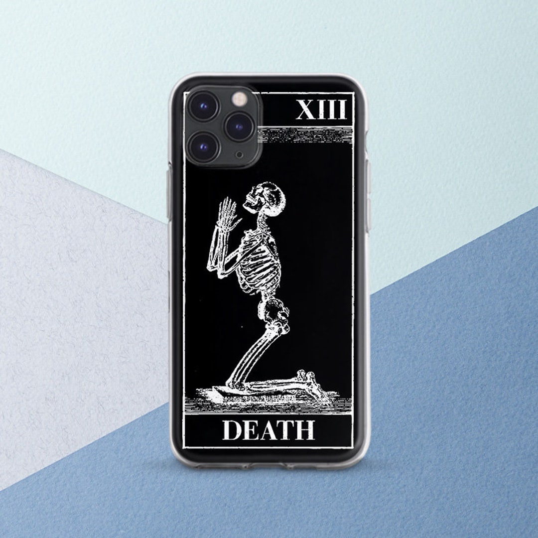 IPhone Case Skeleton Phone Black Case Tarot Card Skull Occult Gothic ...