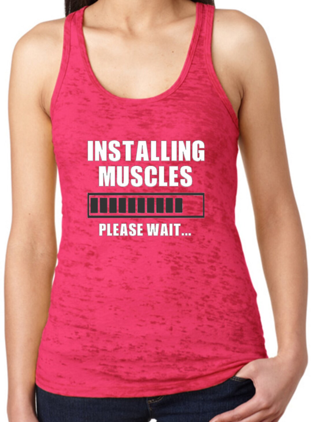 Installing Muscles Please Wait [racerback Burnout Tank] - Etsy