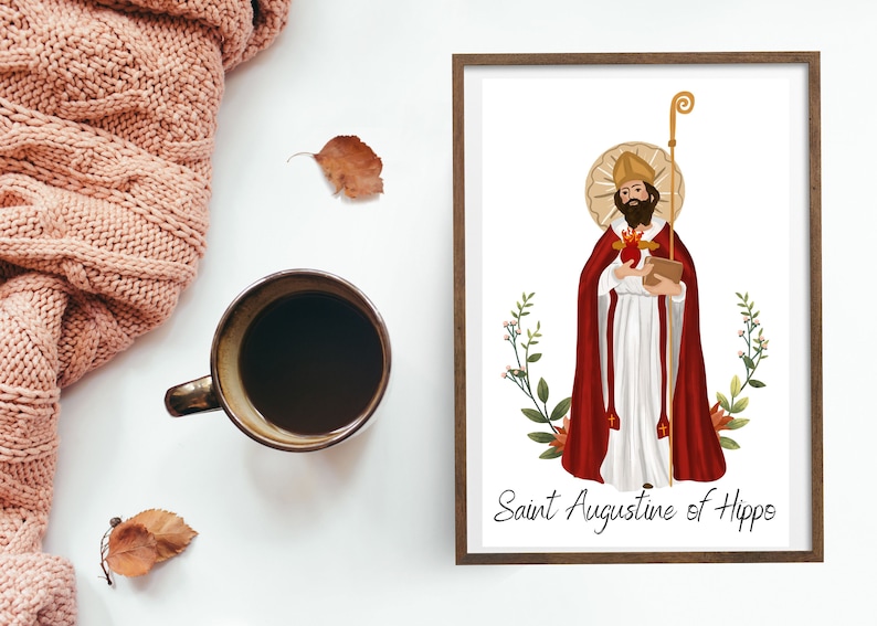 Saint Augustine of Hippo, DOWNLOADABLE PRINT, Catholic Printable Wall ...