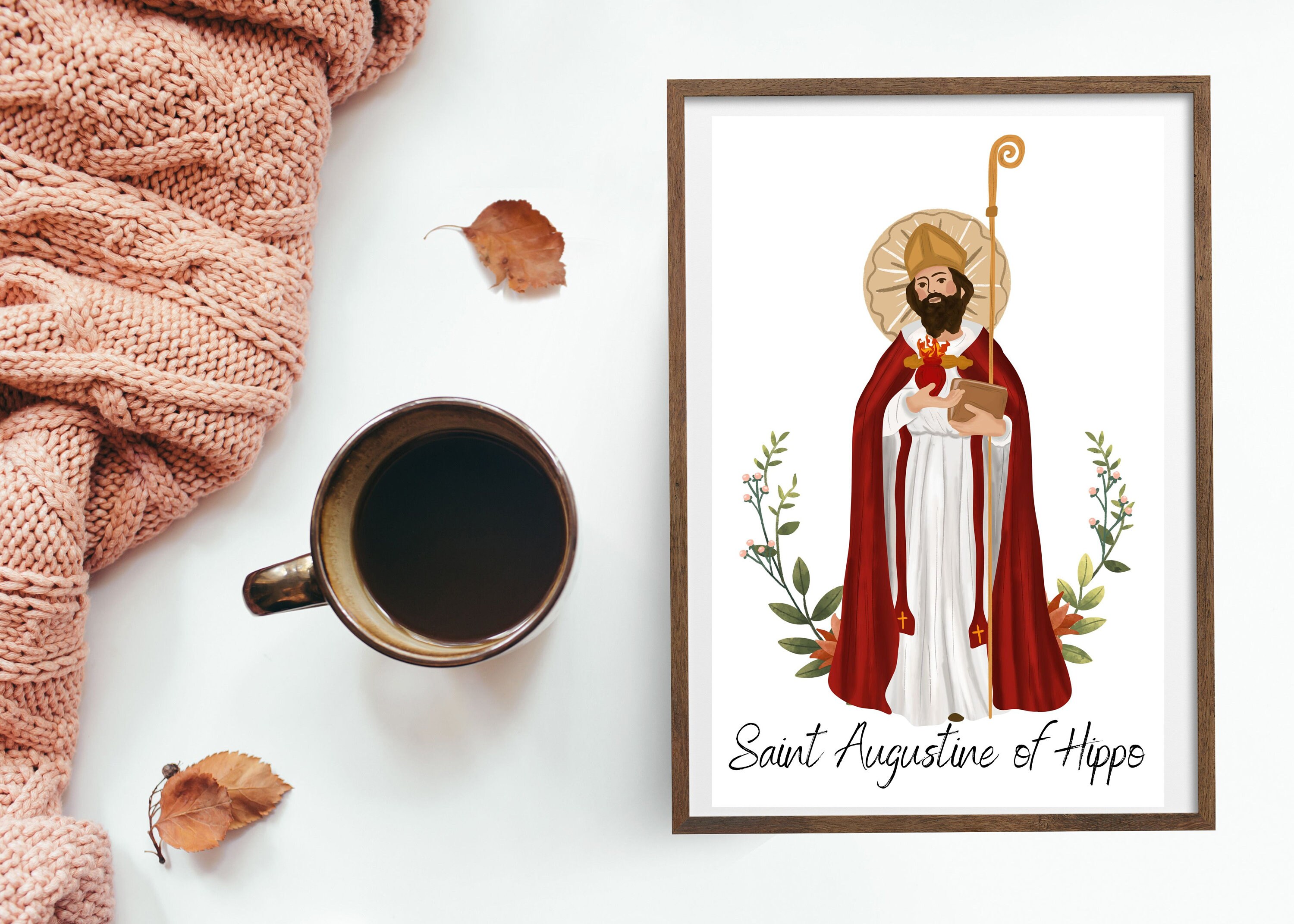 Saint Augustine of Hippo, DOWNLOADABLE PRINT, Catholic Printable Wall ...