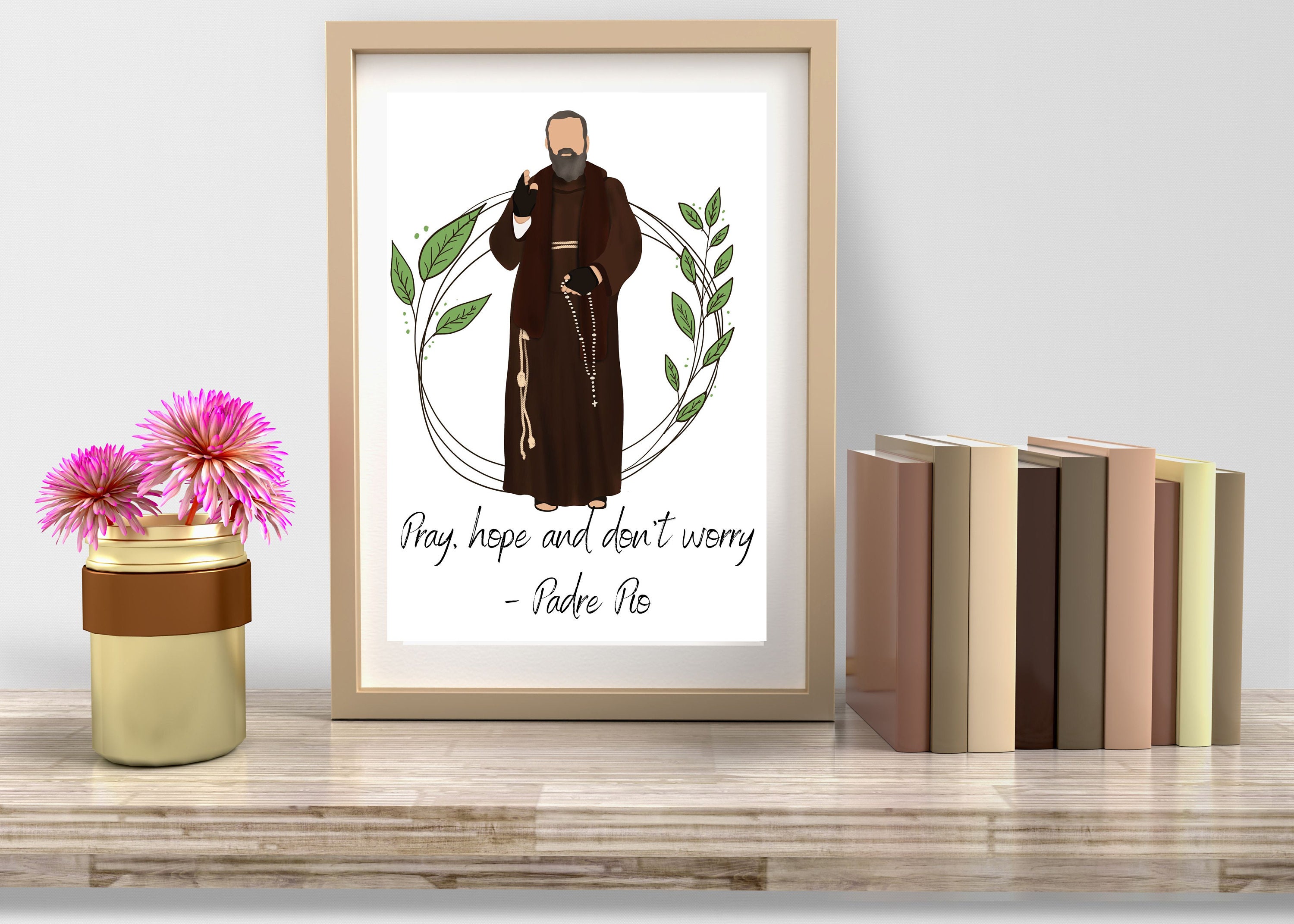 Pray Hope Don't Worry, Padre Pio, DOWNLOADABLE PRINT, Catholic ...