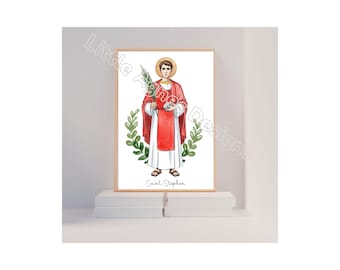 Saint Stephen Printable Wall Art, Catholic Religious Saints Art Print ...