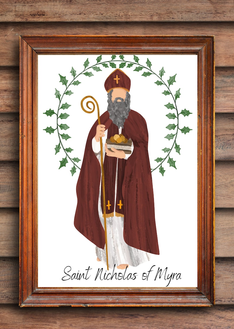 Saint Nicholas of Myra, DOWNLOADABLE PRINT, Catholic Printable Wall Art ...