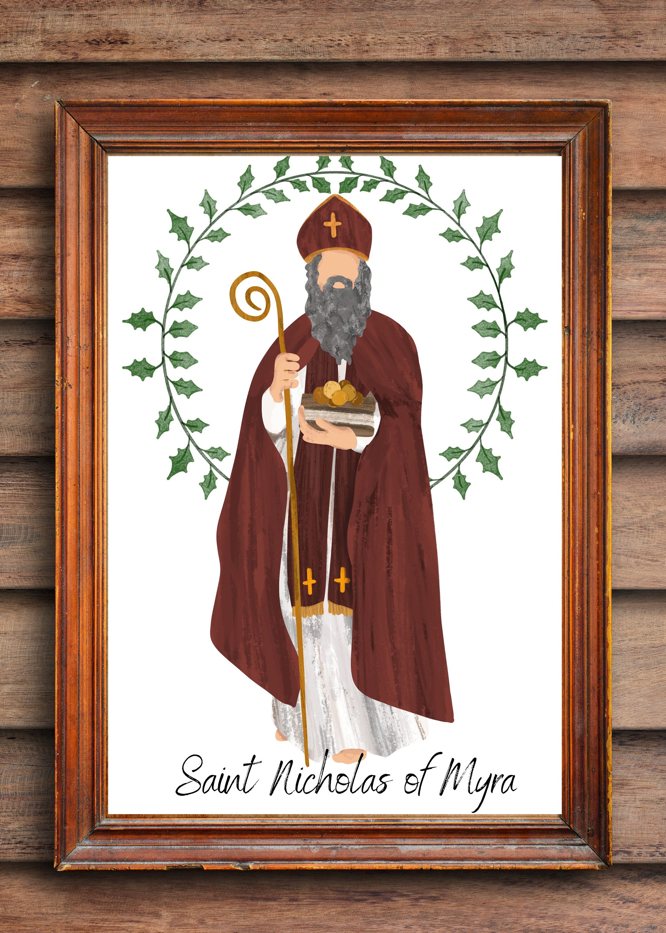 Saint Nicholas of Myra, DOWNLOADABLE PRINT, Catholic Printable Wall Art ...