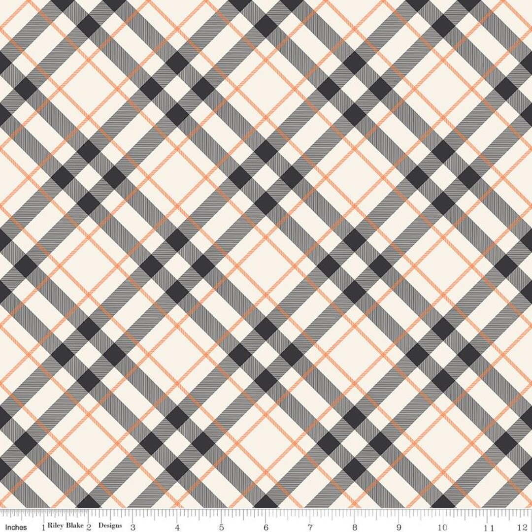 1/2 Yard Flat Fold - off White Hey Bootiful Plaid Designer Quilting ...