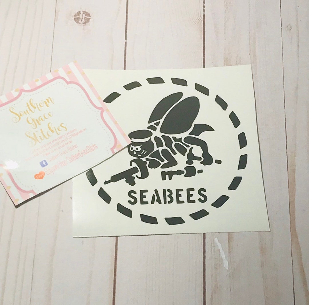 Seabee Stencil Decal - Etsy