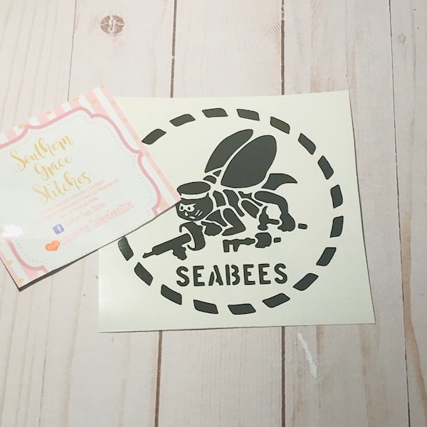 Seabee Stencil Decal - Etsy