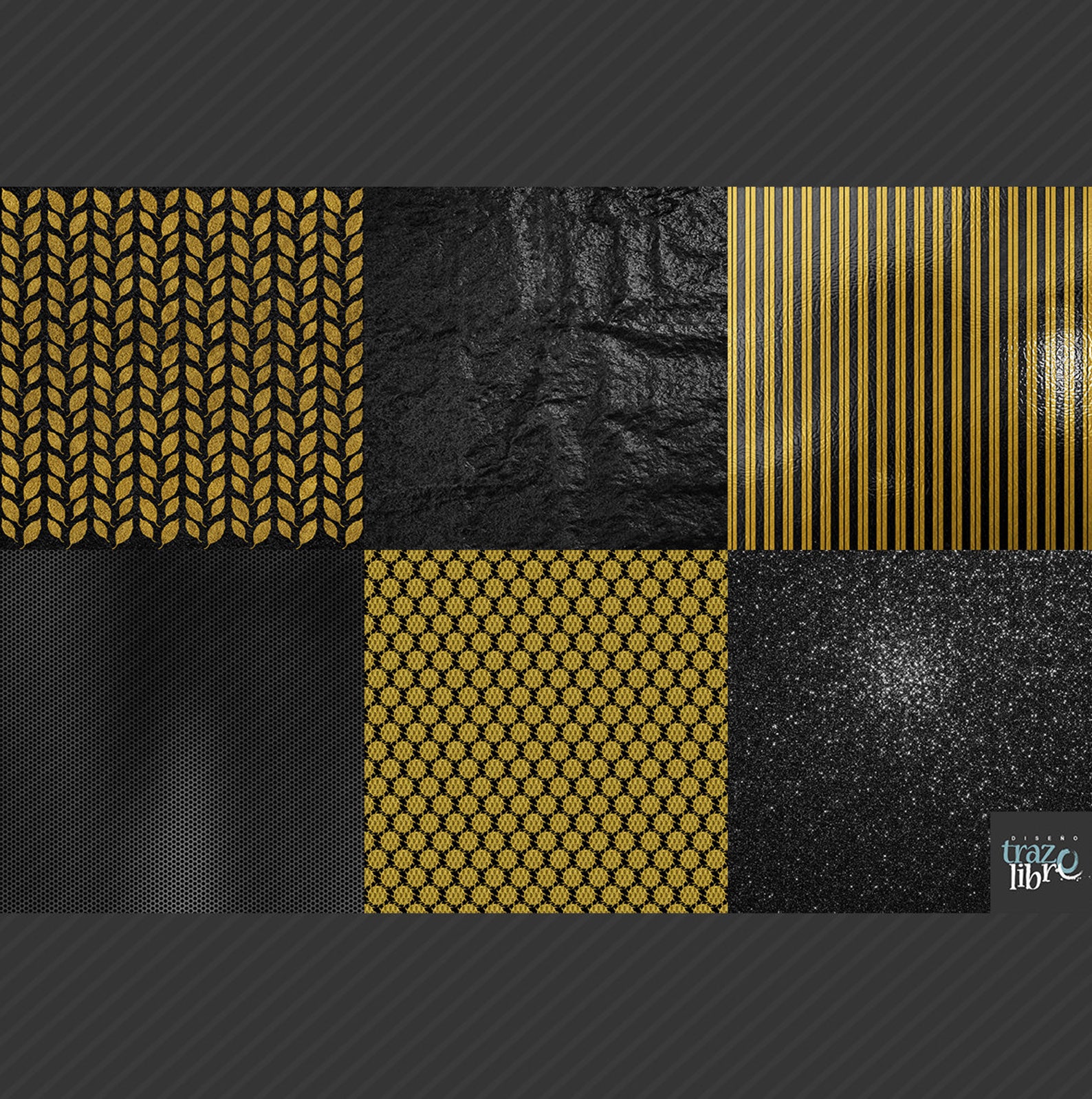 GOLD BLACK DIGITAL Paper: Digital Download, Digital Clip Art, Gold ...
