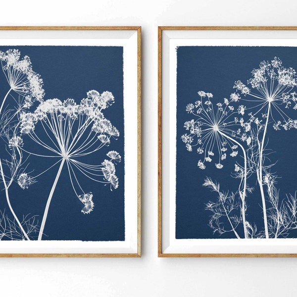 Blue Botanical Print - Etsy