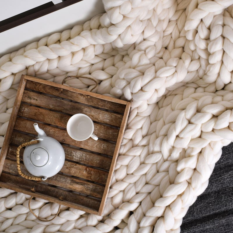 Bulky Knit Blanket - Etsy