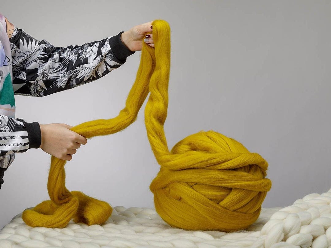 Super Bulky Merino Wool Chunky Yarn: Giant Arm Knitting, Knitted ...