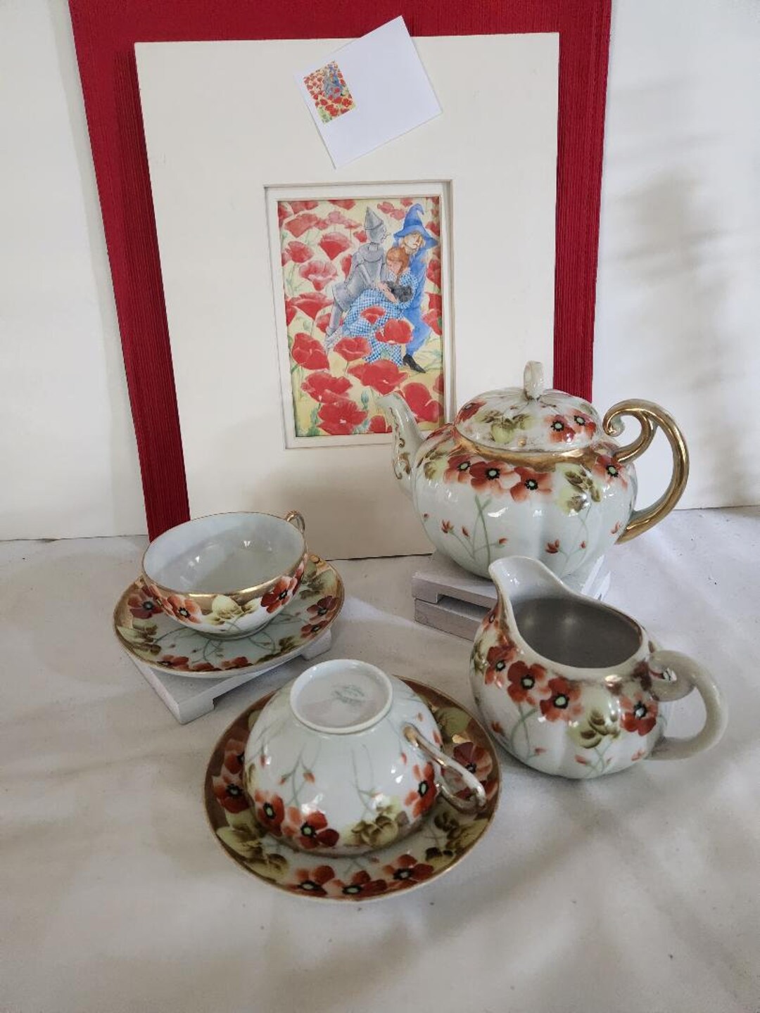 Vintage Yamato Poppy Tea Set - Etsy