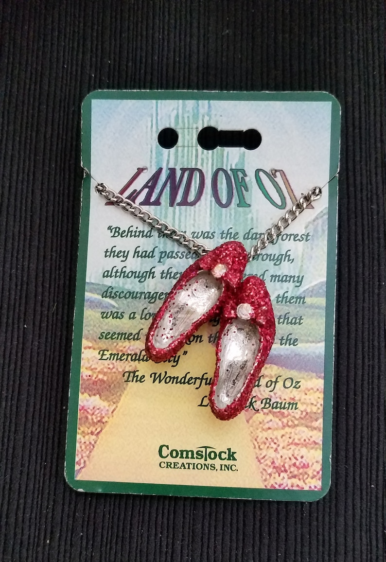 Pewter Ruby Slipper Necklace - Etsy