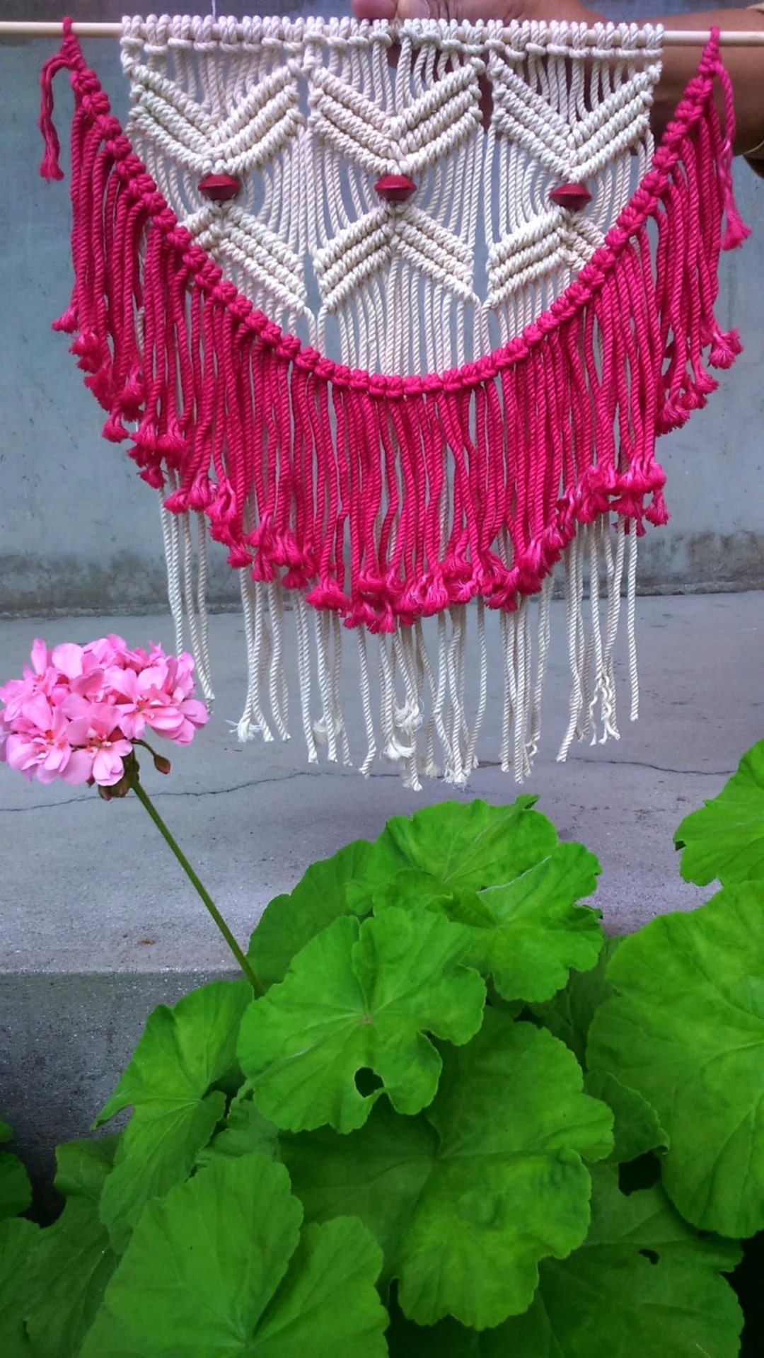 Macrame Colorful Beads Modern Wall Hanging/ Bohemian Hippie Decor/ Hand ...