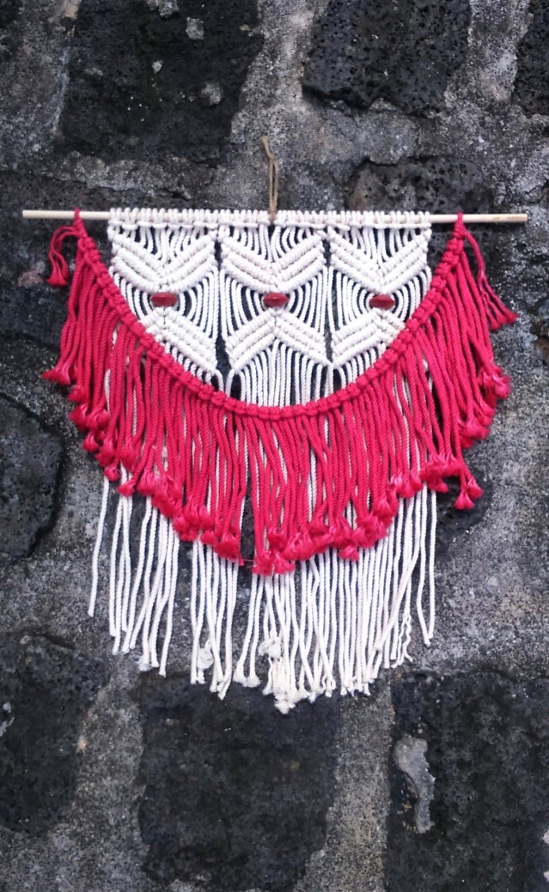 Macrame Colorful Beads Modern Wall Hanging/ Bohemian Hippie - Etsy