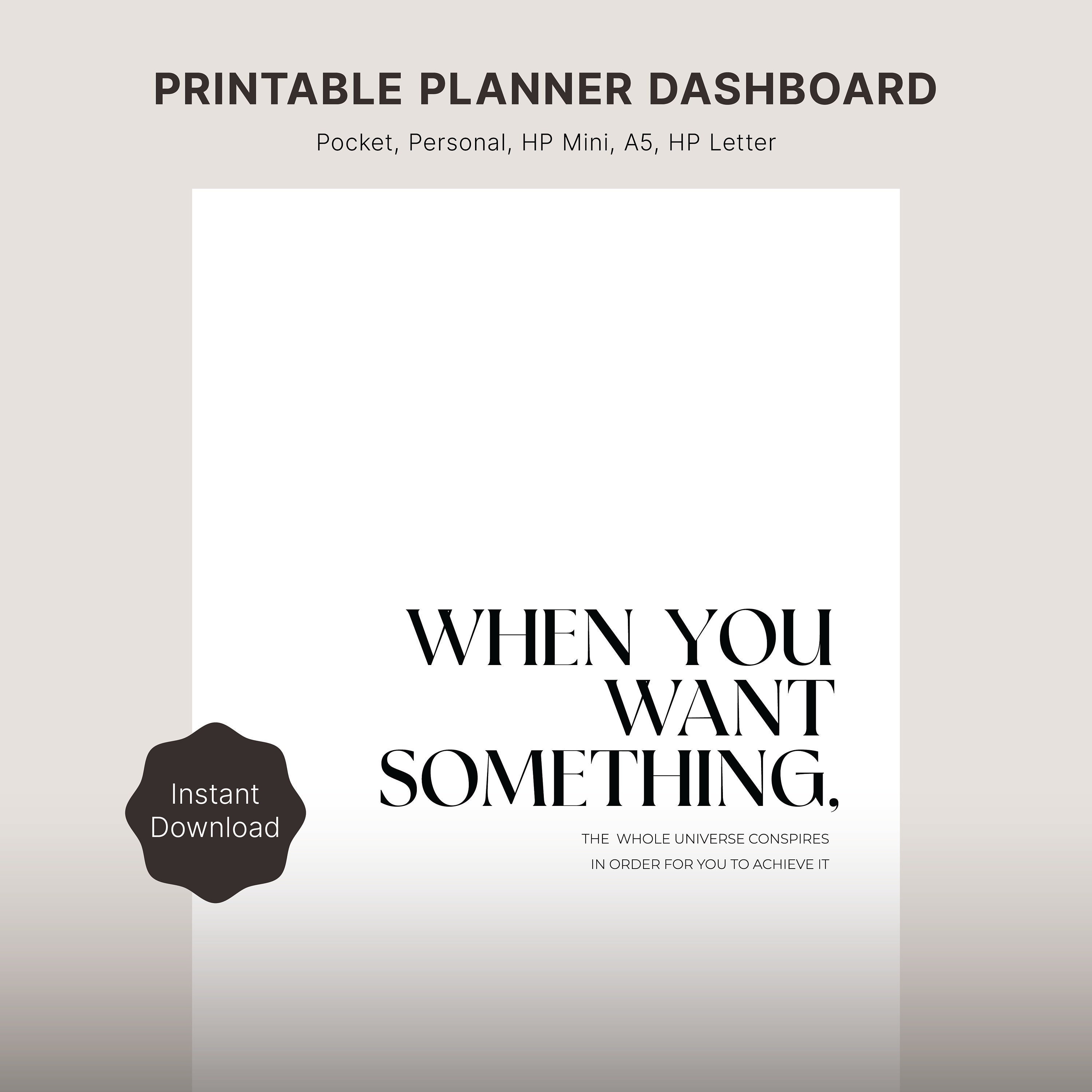 When You Want Something Printable Personal Planner Dashboard - Etsy