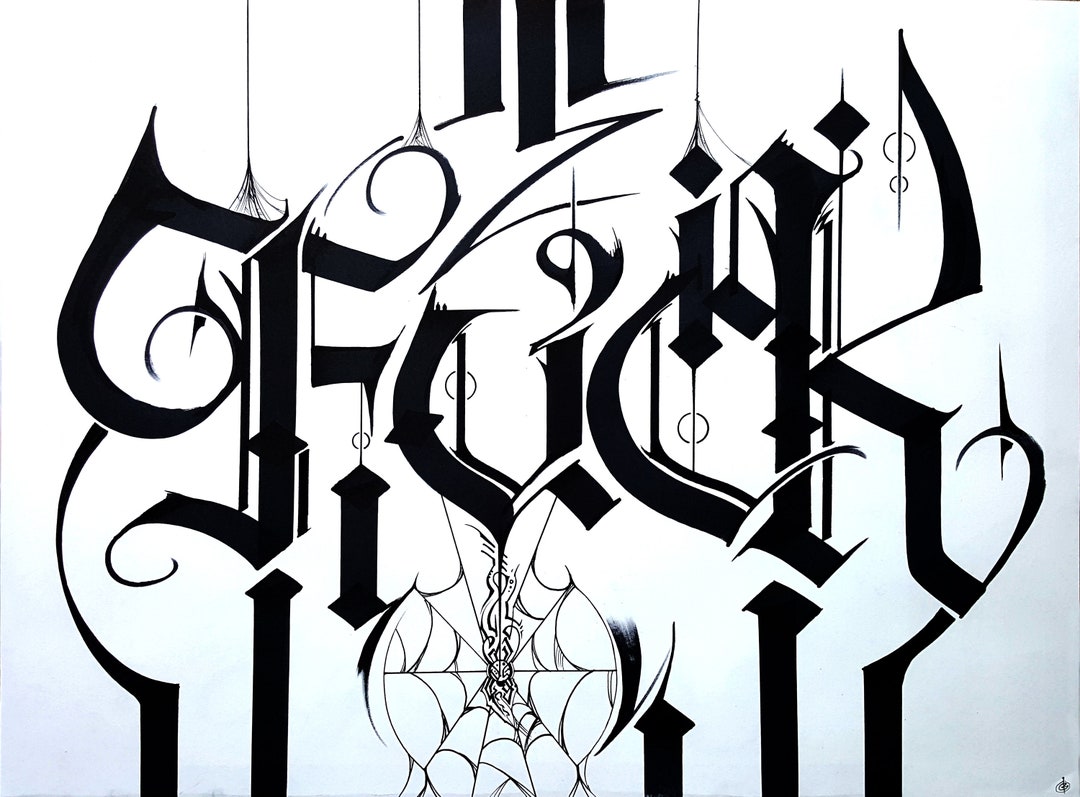 Calligraphy Print - Fine Art Calligraphy - Art Print - Hand Drawn ...