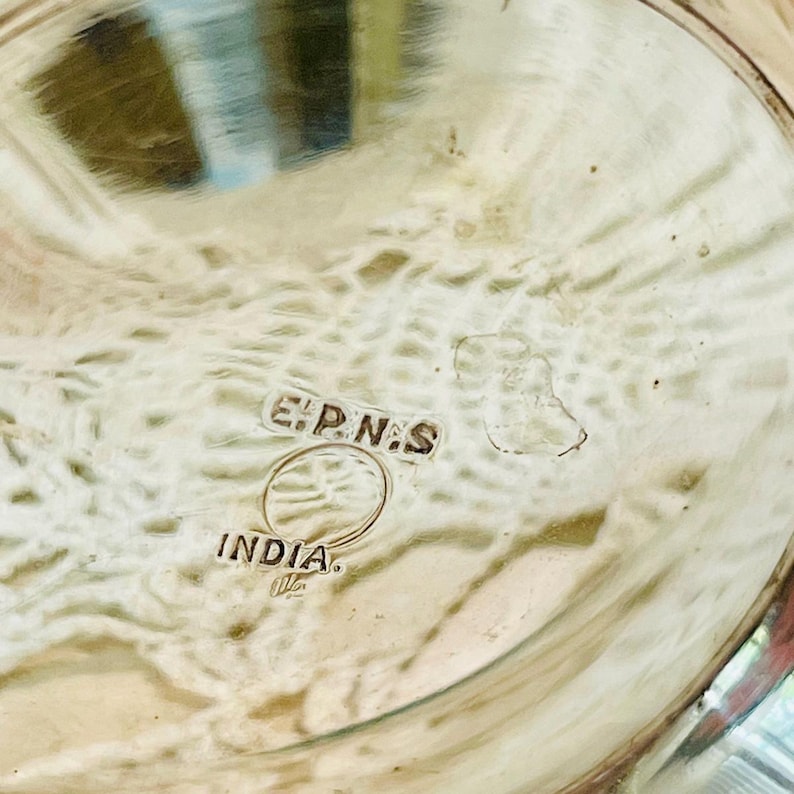 Vintage EPNS Silver Plate 4pc Tea Service Etched Design Bakelite ...