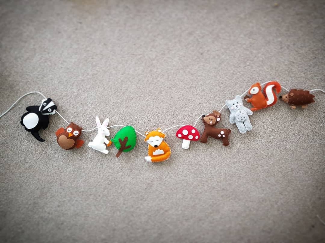 Woodland Nursery Decor Felt Garland Nursery Decor Bunting | Etsy