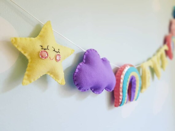 Pastel Rainbow Star Letter Garland Name Banner Bunting - Etsy