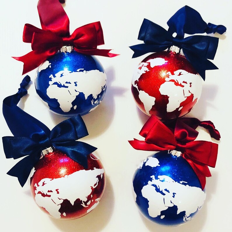 Personalised World Map Christmas Tree Bauble Gift, Travel Gift, Cabin ...