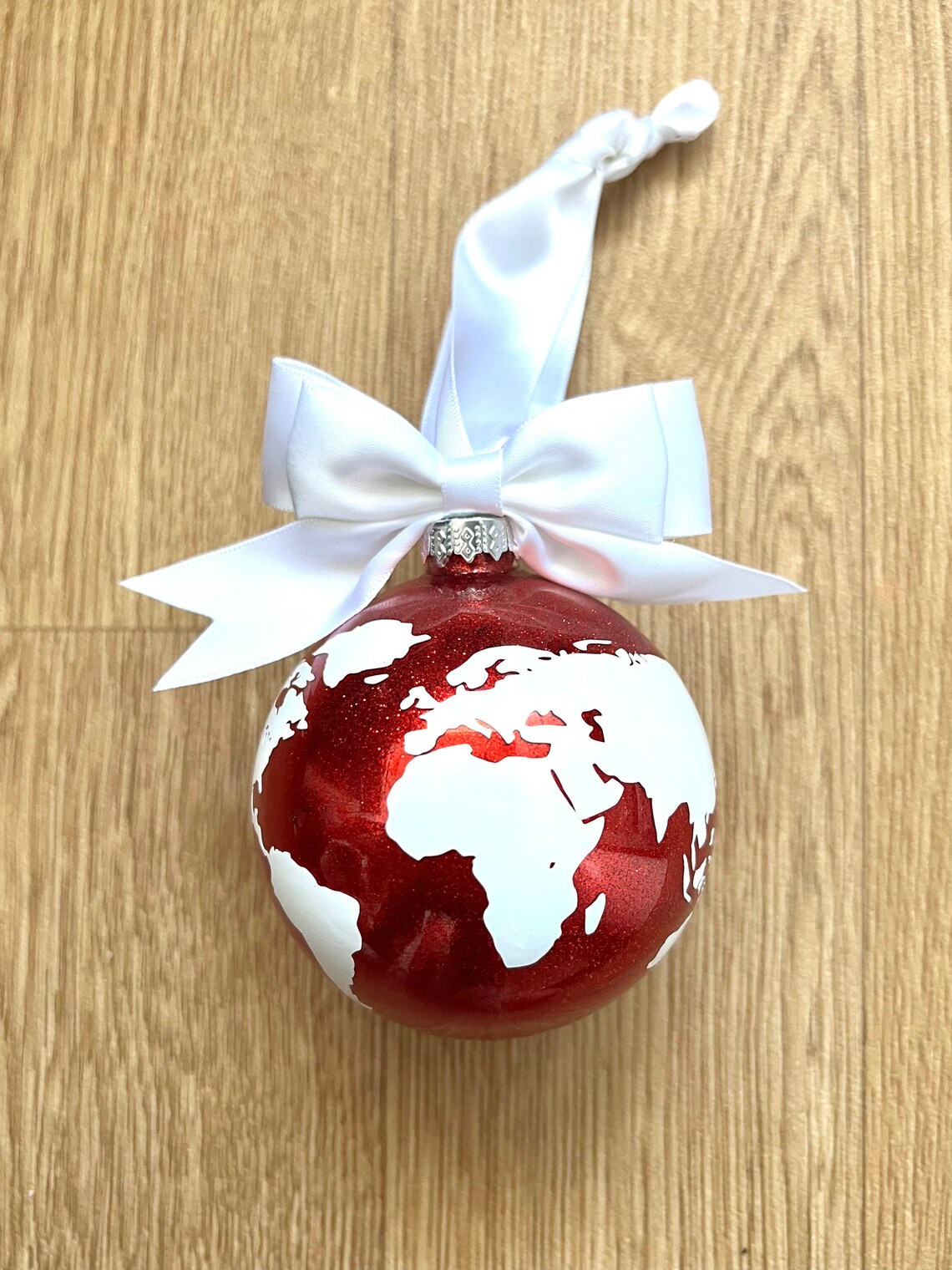 Personalised World Map Christmas Tree Bauble Gift, Travel Gift, Cabin ...