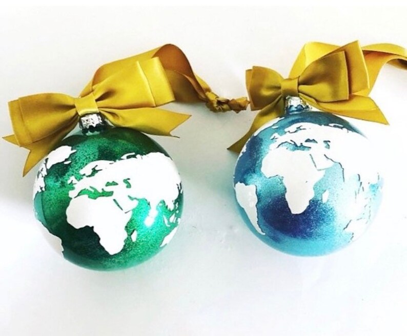 Personalised World Map Christmas Tree Bauble Gift, Travel Gift, Cabin ...