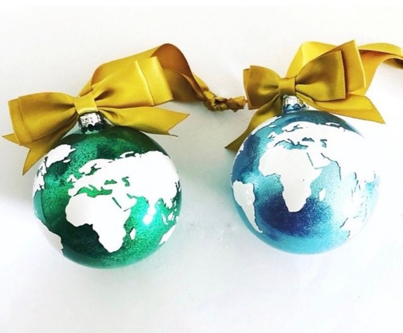 Personalised World Map Christmas Tree Bauble Gift, Travel Gift, Cabin ...