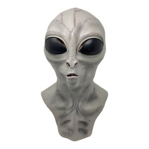 Grey Alien Mask UFO Extra Terrestrial Roswell Spaceman Costume ...